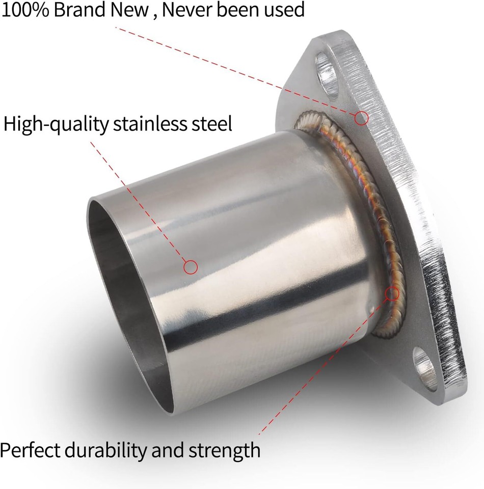 3 BOLTS 3" OD Universal Quick Fix Exhaust Triangle Flange Repair Pipe ...