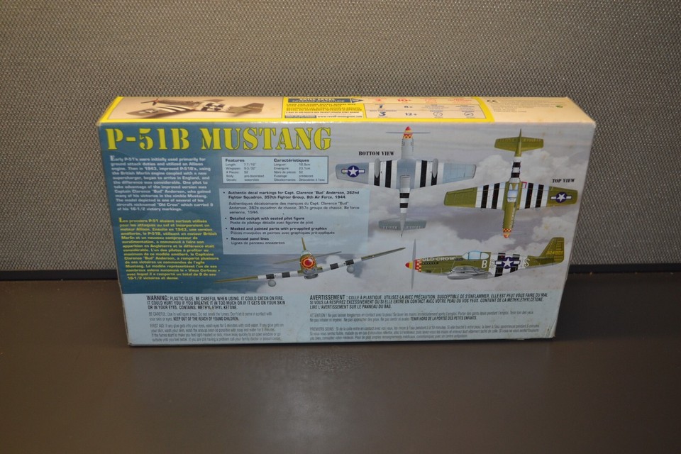 Revell Pro-Finish 1:48 P-51B Mustang Model Kit #85-1654 Factory Sealed ...