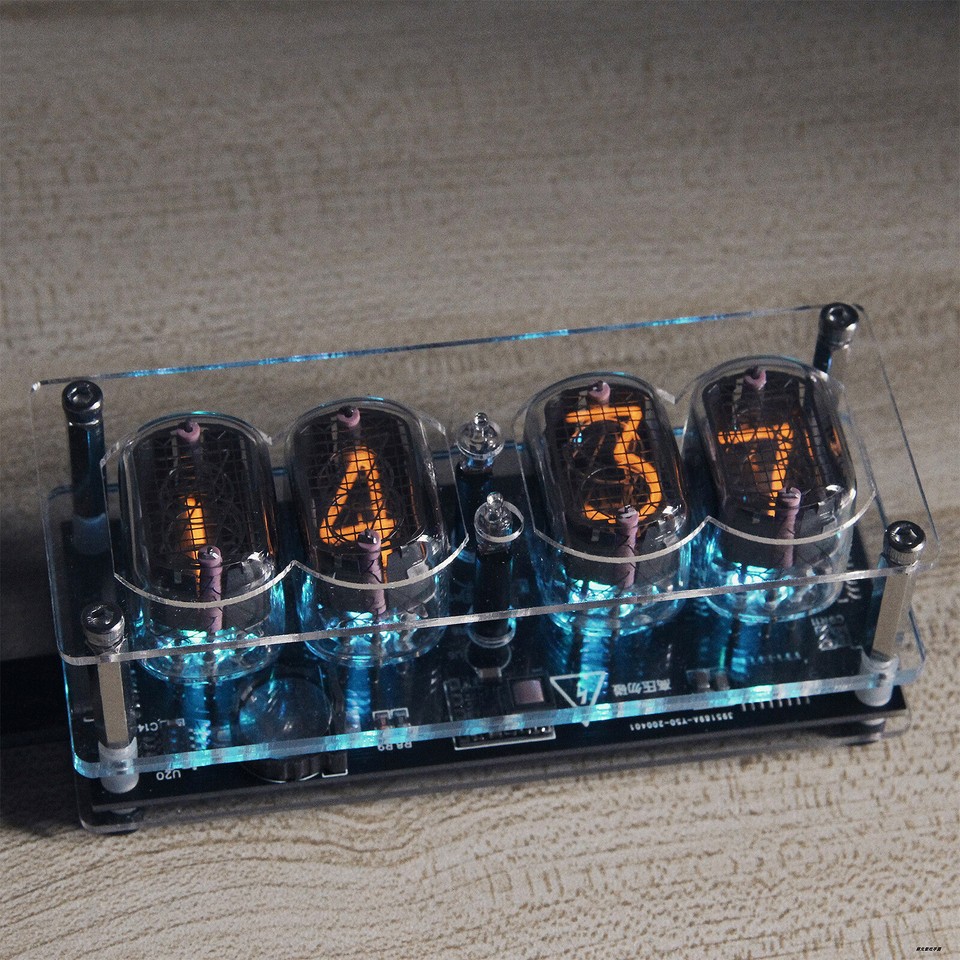 IN-12 Glow Tube Clock Fluorescent Nixie Clock Colors Light Display Time ...