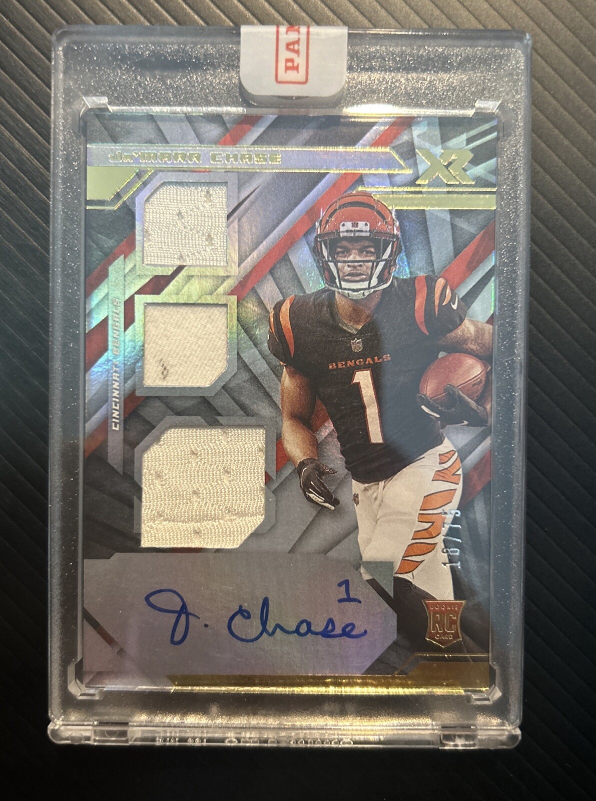 2021 Panini XR Rookie Swatch Autographs Ja’Marr Chase RPA /75 Bengals ...