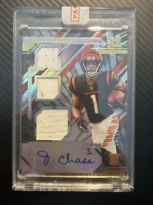 2021 Panini XR Rookie Swatch Autographs Ja’Marr Chase RPA /75 Bengals ...