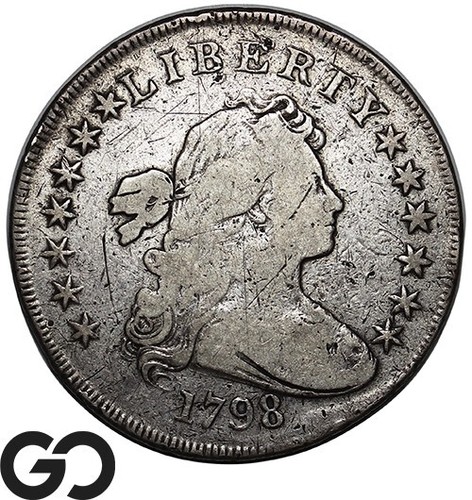 1798 Draped Bust Dollar, Heraldic Eagle Reverse, Well Sought After ...