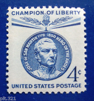 Sc # 1125 ~ 4 cent Champion of Liberty, Jose de San Martin (cj14) | eBay