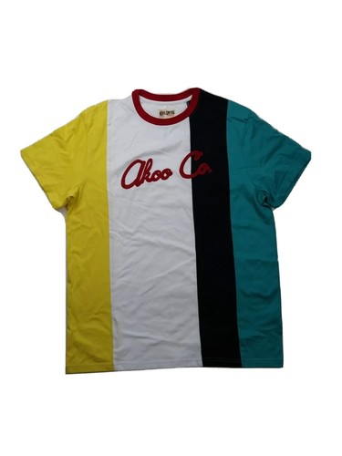 Akoo mens 100% AUTHENTIC Crewneck T-SHIRT SIZE LARGE logo multicolor | eBay