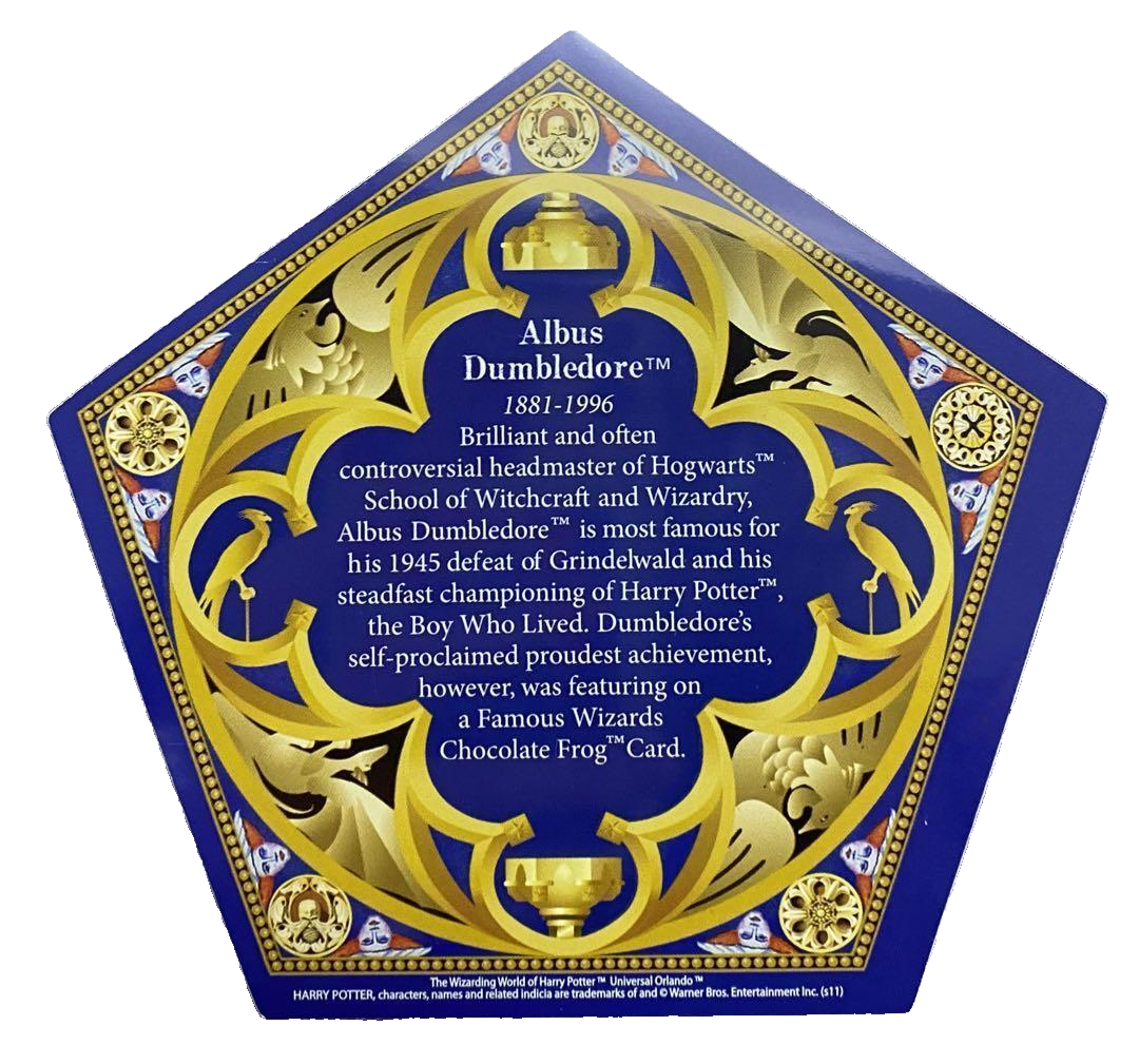 Harry Potter chocolate frog card Dumbledore USF America 2012 RARE from ...