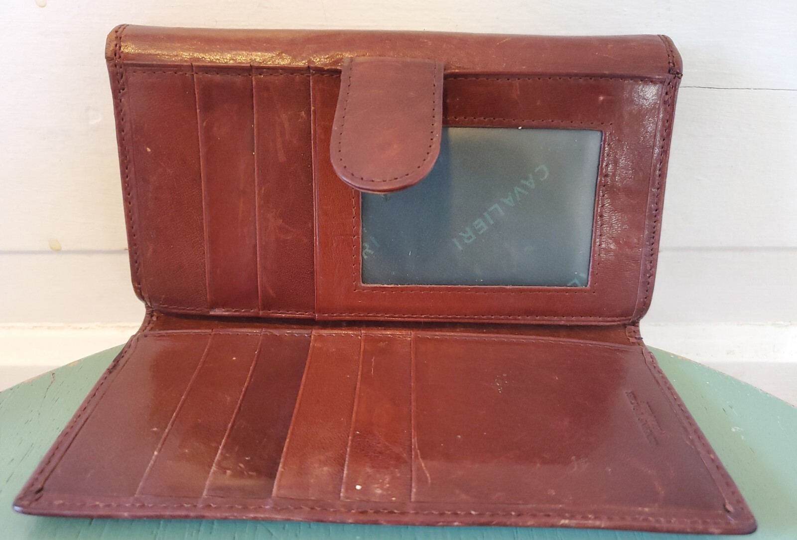 CAVALIERI Double-Sided Checkbook & Wallet Vera Pelle Brown Leather | eBay