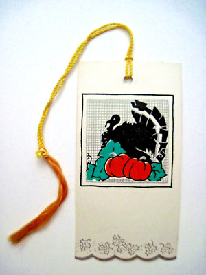 Vintage "Thanksgiving" Bridge Tally w/ Black Turkey and Pumpkins * | eBay