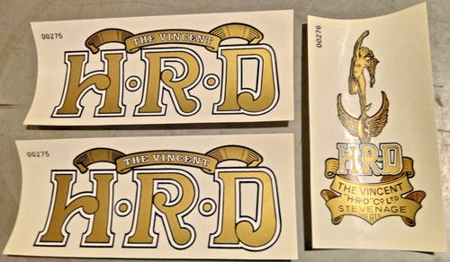 H.R.D The Vincent scroll logo & Mercury HRD gas tank steering head ...