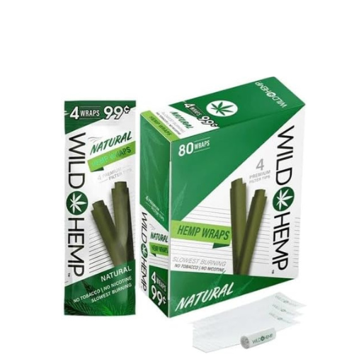 Wild Hemp 4 Leaf per Pack 20 Count Box 80 Rolling Papers (Natural) | eBay