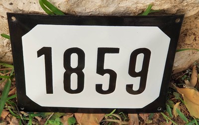 Signs - Rare Porcelain Enamel House Number Sign