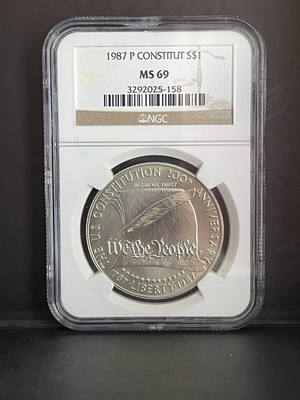 1987-P Constitution Commemorative Uncirculated Silver Dollar NGC MS 69 | eBay