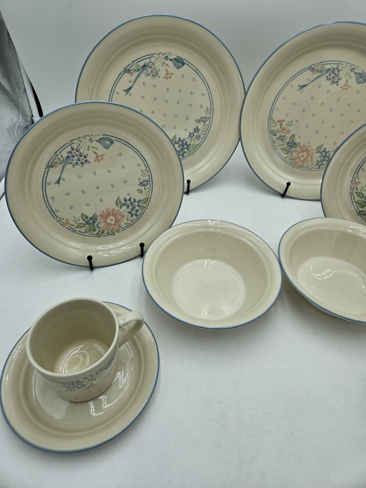 Corelle Corning Symphony 10 Pc Dinnerware Set For 2 Pink Blue Floral ...