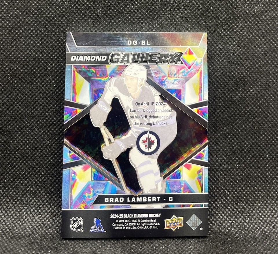 Brad Lambert Diamond Gallery Rookie 2024-25 Black Diamond #DG-BL Card ...