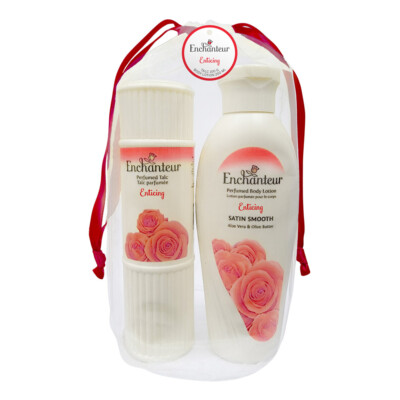 Enchanteur Enticing Gift Bag Set 100gm Talc Powder and 200ml Body ...