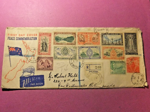 Vintage 1946 New Zealand Envelope and 11 Used Postage Stamps | eBay