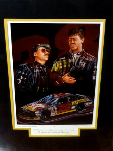 New Davey Allison Ernie Irvan NASCAR 28 Gale Osborne Art Signed Print ...