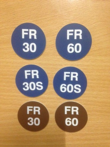 Fire rating indicator disc Plastic FR30 FR60 FR30S FR60S HTM 58 Sign ...