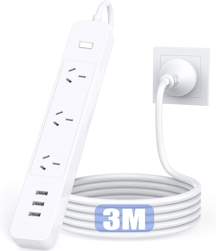 Power Board with Usb,Power Strip with 3 Outlets,Travel Powerboard with ...