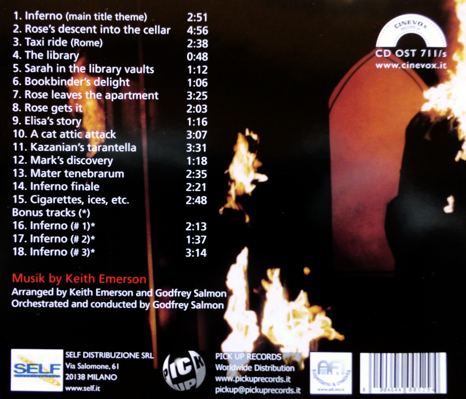 Inferno (Horror Infernal) - Expanded Soundtrack Score OST CD, Keith ...