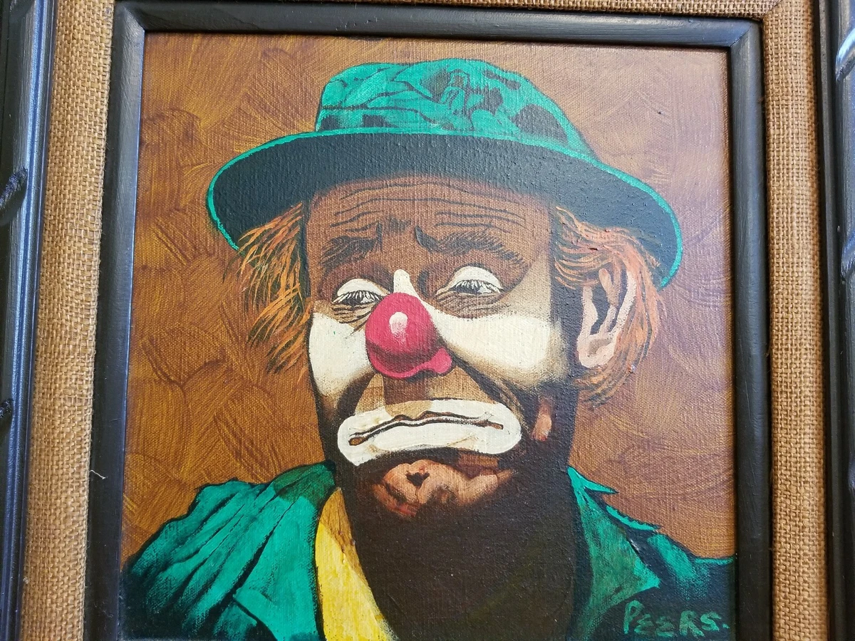 Sad Clown Painting On Velvet