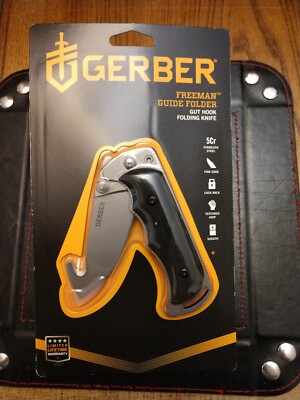 GERBER Freeman Guide Gut Hook Knife 3.6" 5Cr15Mov Blade Tac-Hide Handle ...