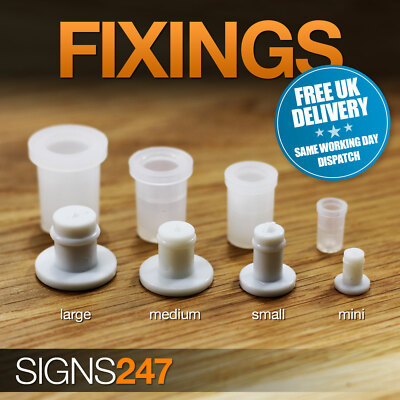 Plastic sign letter fixings snap sign fixings stand off locators letter ...