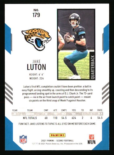 Jake Luton 2021 Score #179 FOOTBALL Card | eBay