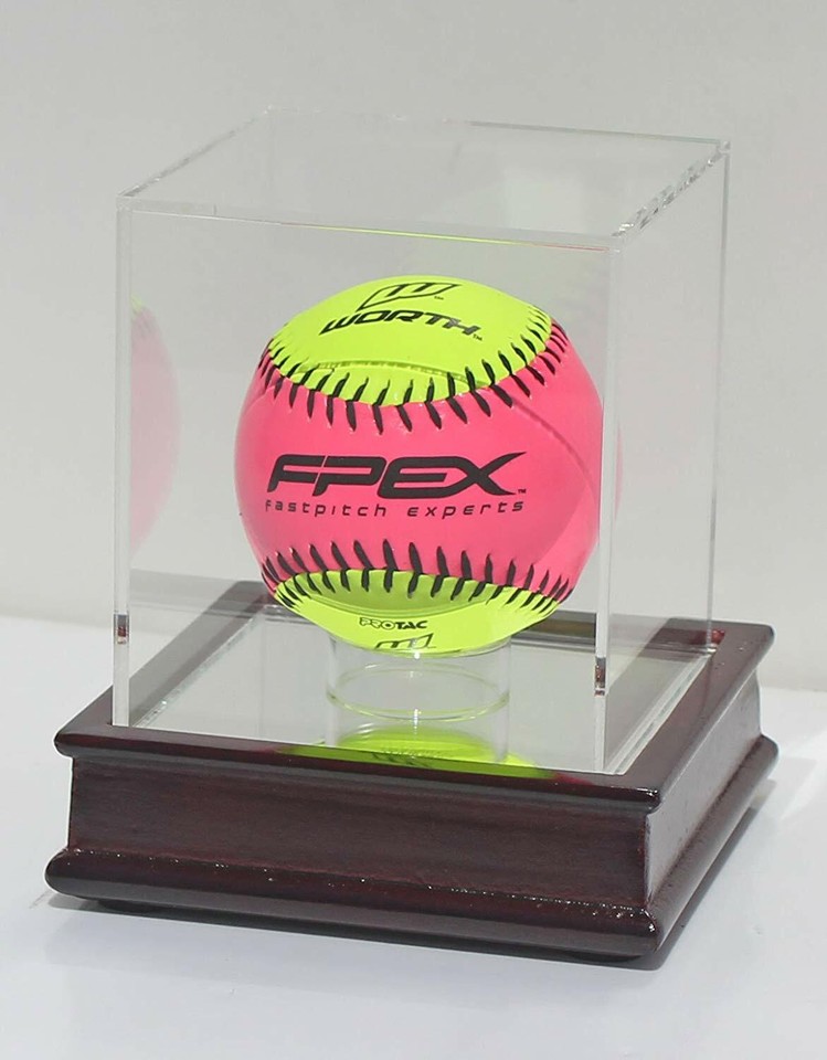 Pro UV Baseball / Softball Holder Display Case Cube, Cherry Stand, B15 ...
