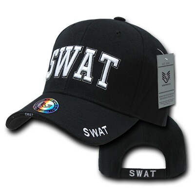 Black Special Weapons & Tactics SWAT Team Police Baseball Ball Cap Hat ...