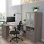 Bestar i3 Plus L Shape Computer Desk with Hutch in Bark Gray ...