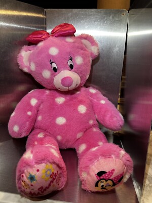 MINNIE MOUSE Build A Bear DISNEY Plush Pink Polka Dot PLUSH 16” BEAR | eBay