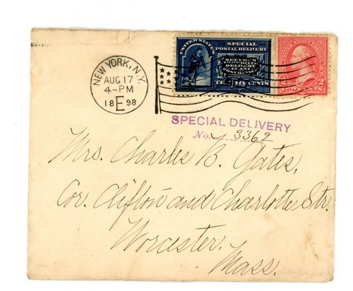 US Scott # E5 - 1898 - RARE Mixed Usage - Flag Cancel - CV=$250.00 (20 ...