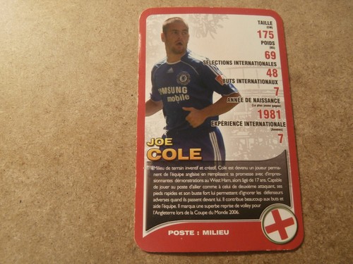 JOE COLE, CHELSEA, 2008 TRADING FOOTBALL ROOKIE CARD, COLLECTOR (JT29 ...
