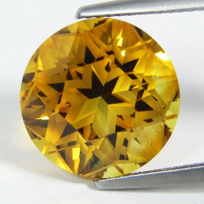 10.20Cts Classic Natural Genuine Round Citrine Magic Flower Cut ...