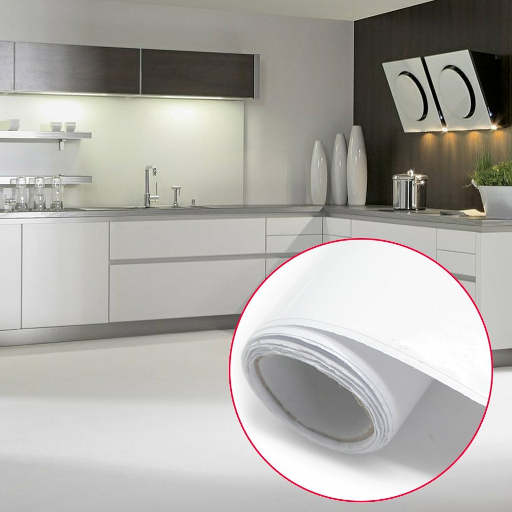 Glossy Fablon Kitchen Units Cupboard Doors Draws Self Adhesive Vinyl ...