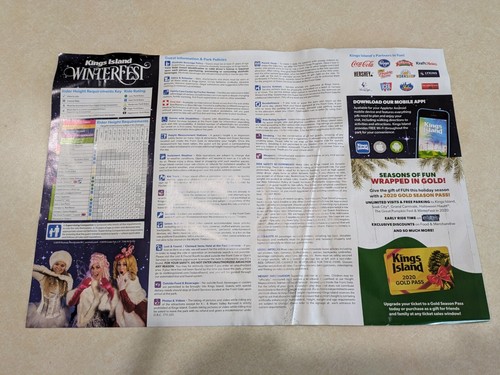 2019 Kings Island Winterfest Park Guide & Map | eBay