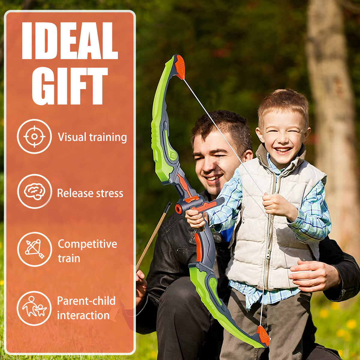 Bow and Arrow Toy Set for Kids LED Light Up Archery Set with 6 Suction ...