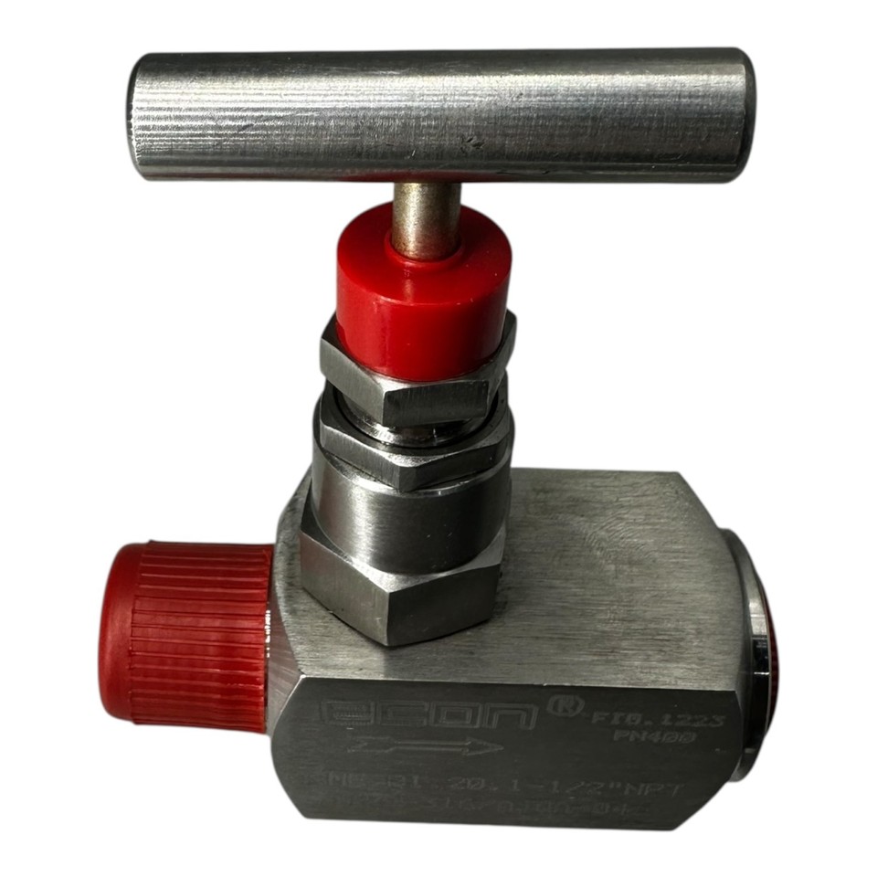ECON Needle Valve 1/2” Npt Stainless Steel PN400 High Pressure Stop ...