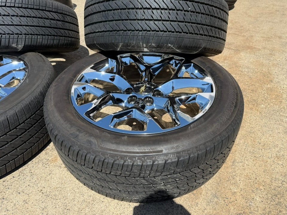 NEW 22" Chevy Silverado Snowflake Style Wheels Bridgestone 275/50/22 70 ...