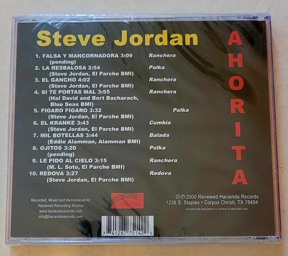 Esteban Jordan “Ahorita” VERY Rare New Sealed / Mint Steve Jordan CD | eBay
