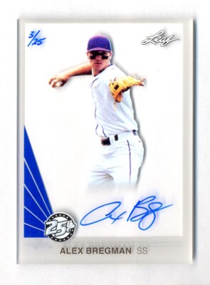 ALEX BREGMAN 2015 LEAF GLASS ON CARD AUTO AUTOGRAPH ROOKIE RC #3/25 ...