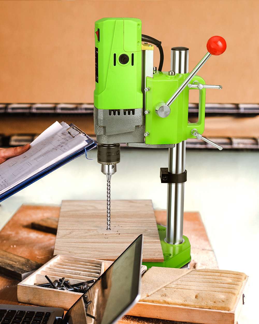 710W 5 Speed Pillar Bench Drill Press Stand Drilling Machine Stand ...