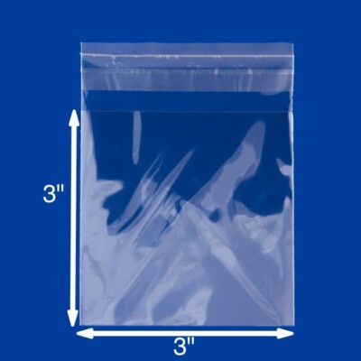 3" x 3" Clear Self Adhesive Resealable Cellophane Poly OPP Bags 3x3 ...