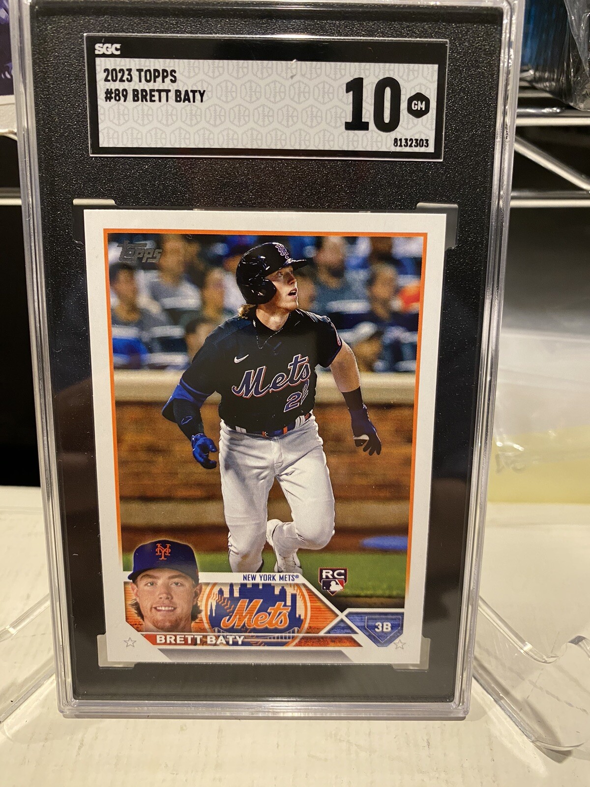 🚨🔥 2023 Topps Series One Brett Baty Rookie RC #89 SGC 10 GEM MINT NY ...
