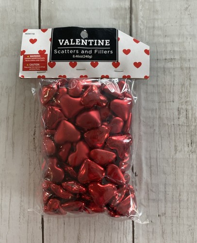 Metallic Red Puff Heart Table Scatter Filler Valentine Wedding Love 8. ...