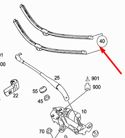OEM MERCEDES-BENZ S-CLASS W221 FRONT WINDSHIELD WIPER BLADE SET ...