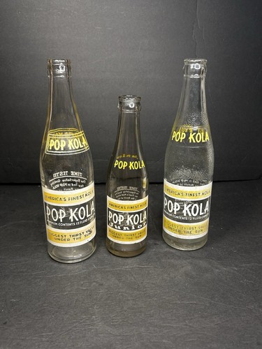 (3) Rare Antique “Pop Kola” Bottles And Bottle Kentucky KY. Very Rare ...