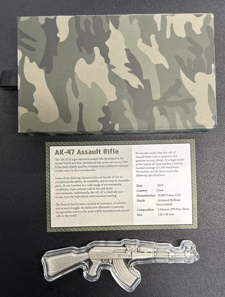 Ebay Live 27.20 - 2024 History's Greatest Firearms AK-47 2 oz Silver ...