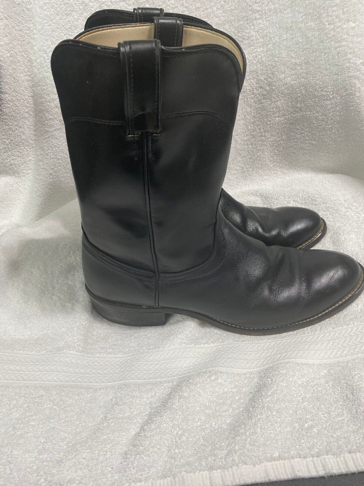 Laredo 7902 Saddle Collection Roper Black Cowhide Leather Boot Mens Sz ...
