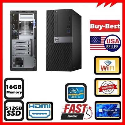 Dell WINDOWS 11 Pro i7 Desktop Computer CLEARANCE 512GB SSD 16GB RAM ...